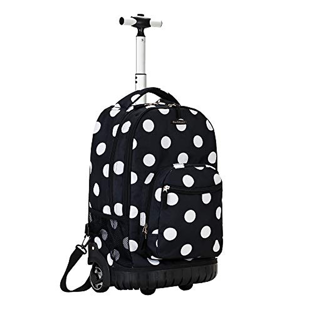 Rockland Single Handle Rolling Backpack, Black Dot, 19-Inch