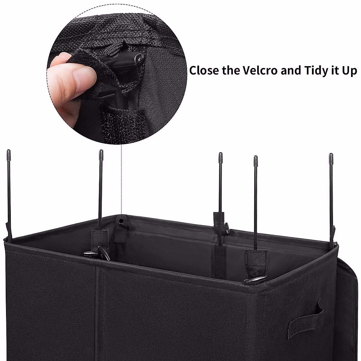 WOWLIVE 154L Double Laundry Hamper with Lid and Removable Laundry Bags, Large Dirty Clothes Hamper 2 section Collapsible Laundry Basket Dorm Room Storage for Bedroom, Bathroom, College, Black