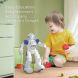 Adepe RC Robot Toy - Gesture Sensing Remote Control Robot for Kids, Rechargeable Robot Toy, Intelligent Programmable Smart Robot, with Singing & Dancing, Christmas Birthday Gifts