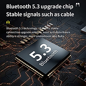 Digital Display Bluetooth 5.3 Earbuds, Light-Weight TWS-Headphones, Touch-Control Sport Earphones, with IPX5 Waterproof, 200mAh, Low Latency, for Sports Working Music