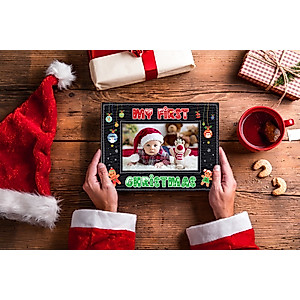 WaaHome Baby's First Christmas Picture Frame 2024 My First Christmas Photo Frame, Newborn Baby Girl Boy 1st Christmas Picture Frame Gifts for New Parents Mom Dad Baby Shower