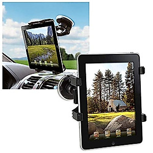 Dash Car Mount Compatible with Amazon Fire 7 (2019 Release),(2017 Release) - Windshield Holder Rotating Cradle Dock