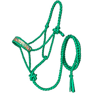 Coolhorse Tough 1 Cactus Printed Green Mule Tape Halter with 10' Lead Rope