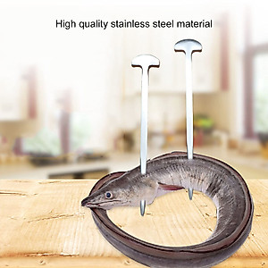 Joyzan Eel Spike, Kill Fish Nail Stainless Steel T Shape Sushi Chef Tools Hand Household Polished Killing Carp Catfish Slender Sashimi Knife Japanese Style Shop Home Kitchen Restaurant Supplies