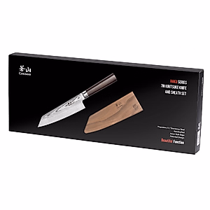 Cangshan HAKU Series 501059 X-7 Damascus Steel Forged 7-inch Kiritsuke Knife with Sheath