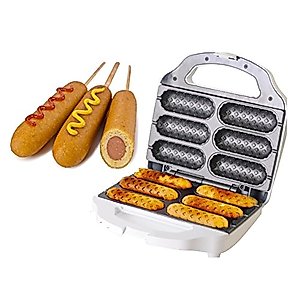 J-JATI Waffel Corn Dog Maker Hot Dog Presser Maker Waffel Stick Maker Hot Dog Maker Corn Dog Machine hot Dog and Corn Dog Maker Mix Any Type of Batch SW230-W6