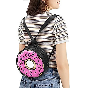 BIGCARJOB Personalized Crossbody Bags for Womens Girls Travel Purse Zipper Wallet,3D Novelty Doughnuts Mini Round Crossbody Shoulder Handbags Casual Sling Satchel Party Holiday Phone Bags
