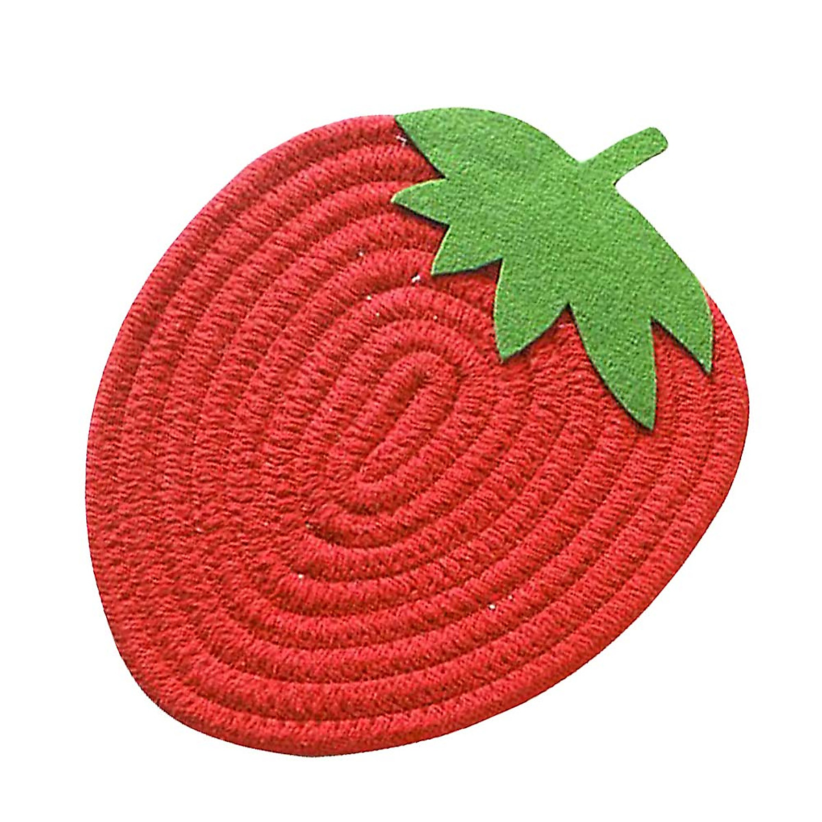 Hemoton 2 pcs Pot Holders Cloth Trivets Strawberry Shaped Cotton Thread Kitchen Table Mats Hot Pads Heat Resistant Coasters for Cooking Baking Table Decorations
