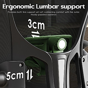 Office Chair with Flip-Up Armrest, High Back Ergonomic Computer Chair with Adjustable Lumbar Support for Home and Office