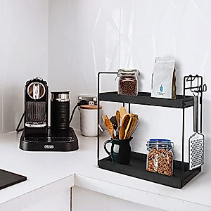 2 Tier Bathroom Counter Organizer, Bathroom Organizer Countertop, Wood Bathroom Counter Trays Vanity Organizer, Bathroom Countertop Organizer Kitchen Organizer for Countertop Coffee Station Organizer…