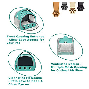 Small Animal Carrier Bag - Portable Hamster Carrier Outgoing Travel Pouch, Breathable & Perspective, Perfect for Parrots Ferret Hedgehog Squirrel Chinchilla Sugar Glider (Green)