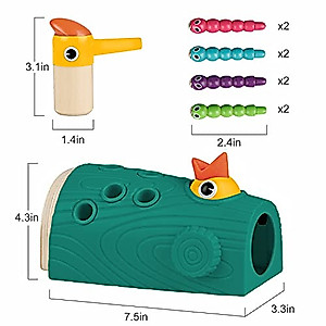 TOP BRIGHT Montessori Toddler Toys for 2 3 4 Year Old Girls and Boys Gift, Fine Motor Skills Sensory Learning Toys, Magnetic Worm Game Birthday Present for Kid Age 2-4