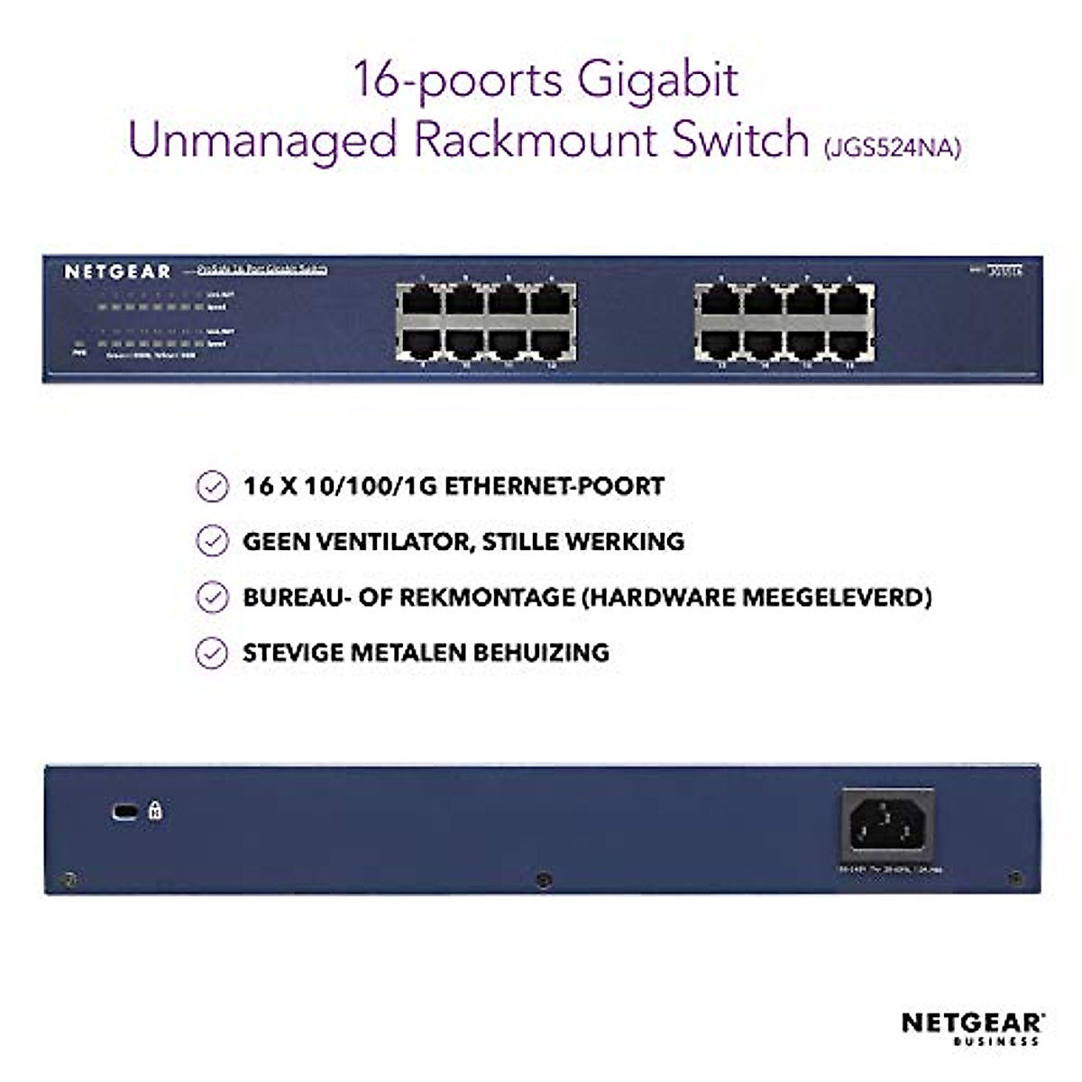 Netgear JGS516 ProSafe 16 Port Gigabit Ethernet Desktop Switch