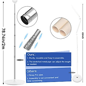 2 Sets Navy Blue and Silver Balloon Column Stand Kit with 100 Balloons Adjustable Balloon Tower Stand with Bases for Floor Blue Confetti Balloon Column Kit for Birthday Wedding Graduation Party Decor