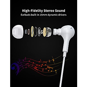 Headphones for Apple iPhone 13 14 Pro Max 12 Mini 11 XR SE3, MFi Certified Magnetic Wired Earbuds HiFi Stereo with Lightning Connector Noise Canceling in Ear Earphones with Microphone in-Ear Headsets