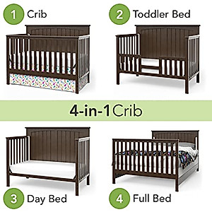 Child Craft Sheldon 4-in-1 Convertible Crib, Slate