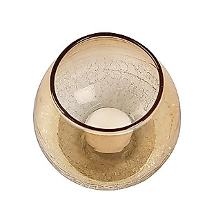 Valentine's Day Candle Holder Half Crackle Glass Garden Wedding Decoration Tea Light Candle Holder Votive Light Candle Holder Bulk 5 Pcs