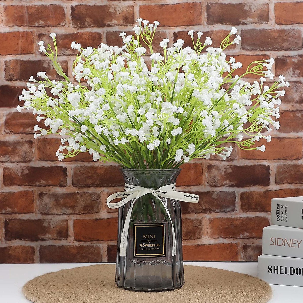 LOVENIMEN Artificial Gypsophila, Baby Breath Plastic Plants Fake Flowers Wedding Bridal Bouquet Party Indoor Outdoor DIY Home Garden Verandah Corridor Table Arrangements Decoration - 4 pcs