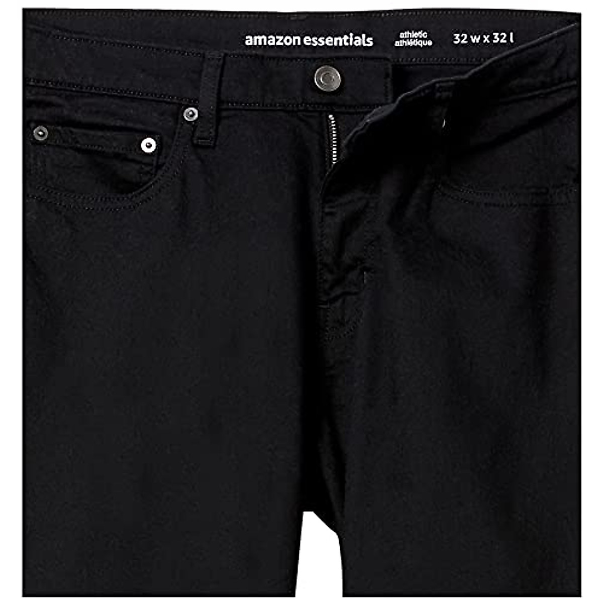Amazon Essentials Men's Athletic-Fit Stretch Jean, Black, 38W x 32L
