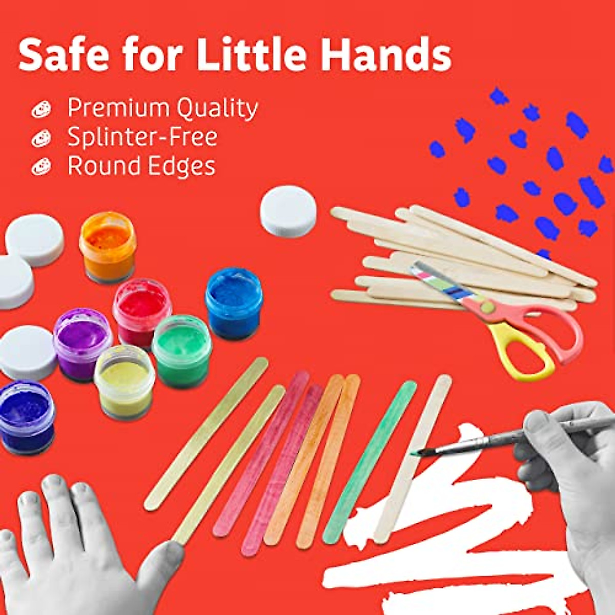 Popsicle Sticks for Crafts 200 Pcs 4.5 inch Wax Sticks Tongue Depressors Natural Wood Sticks Craft Sticks Popsicle Sticks for Food Ice Cream Sticks Cakesicle Sticks