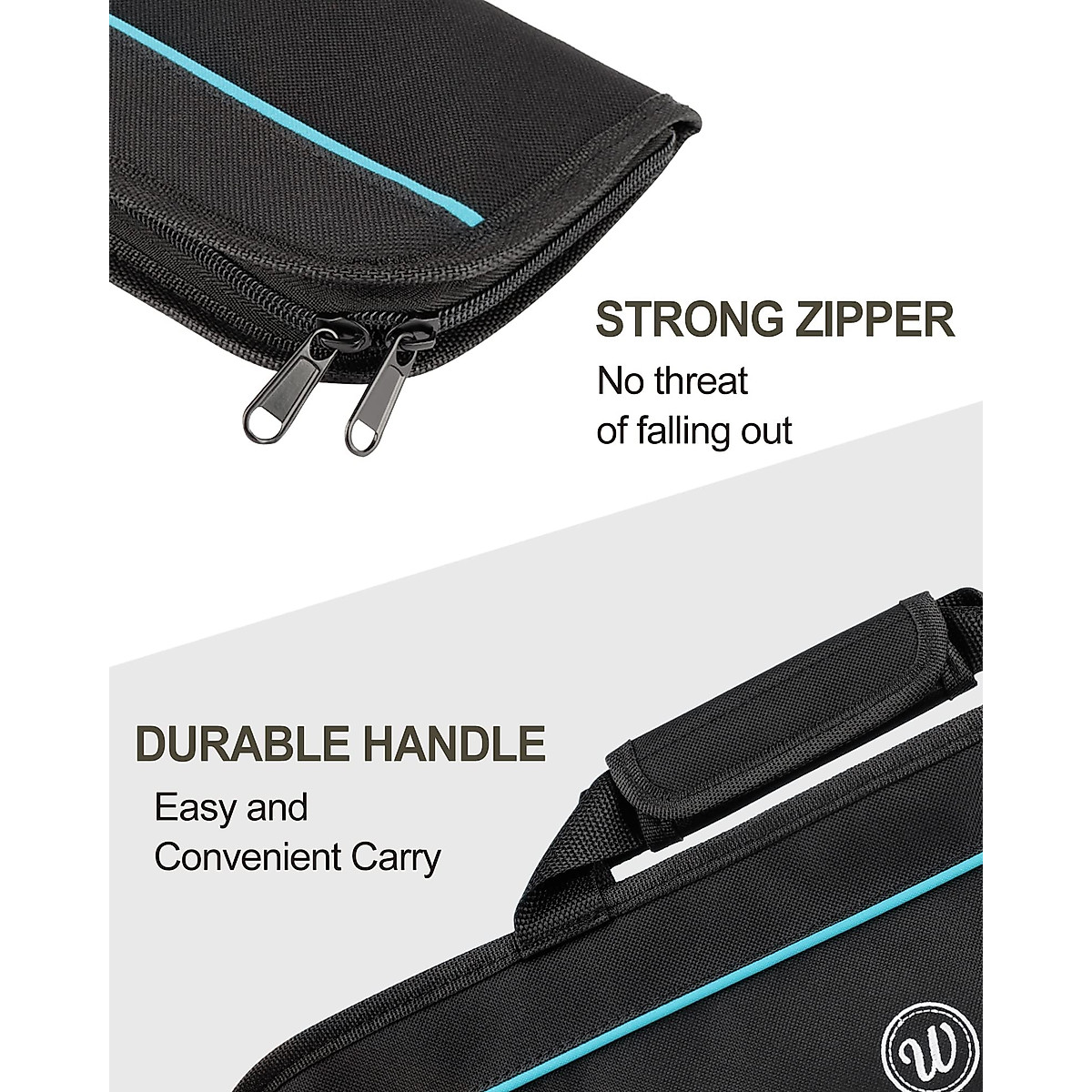 Wessleco Knife Roll, 5-Pocket Chef’s Knife Roll Bag, Knife Bag, Chef Knife Case Nylon Portable Chef Carrying Travel Bag Pouch, Blue(Knives not Included)