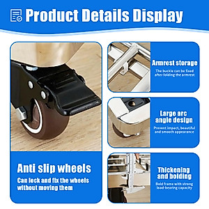 YZNKLXF Folding Hand Truck, 500lbs Stainless Steel Foldable Dolly Cart with 4 Wheels & 2 Elastic Ropes for Luggage for Luggage, Travel,Moving and Office Use, Shopping