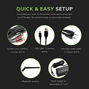 Audioengine HD3 Wireless Speakers with Bluetooth - 60W Powered Computer Speakers for Desktop Monitor and Home Music System with aptX HD Bluetooth, AUX, USB, RCA, 24-bit DAC (Black, Pair)