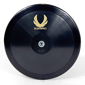 Olympus Midnight Series 2.5kg - 2.25kg - 1.75kg - 1.5kg - 1.25kg - .75kg Low-Spin Training Discus, 65% Rim Weight - Training Approved Track & Field Throwing Discus (2.5, kilograms)