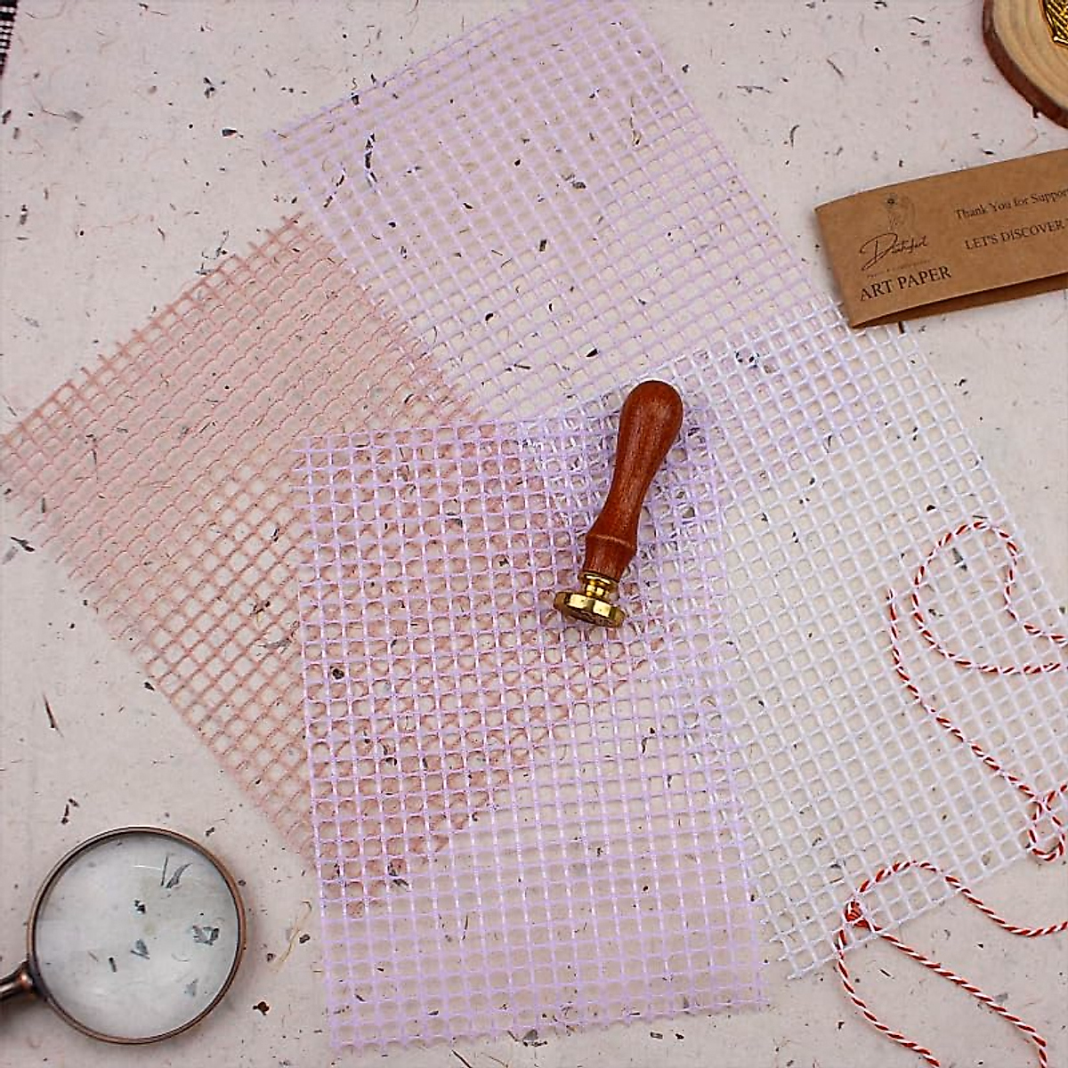 Diuhofart Textured Mesh Fabrics for Junk Journals, Handmade Decorative Scrapbook Materials for Crafts, Art Journaling, Scrapbooking, Collage 10 Sheets