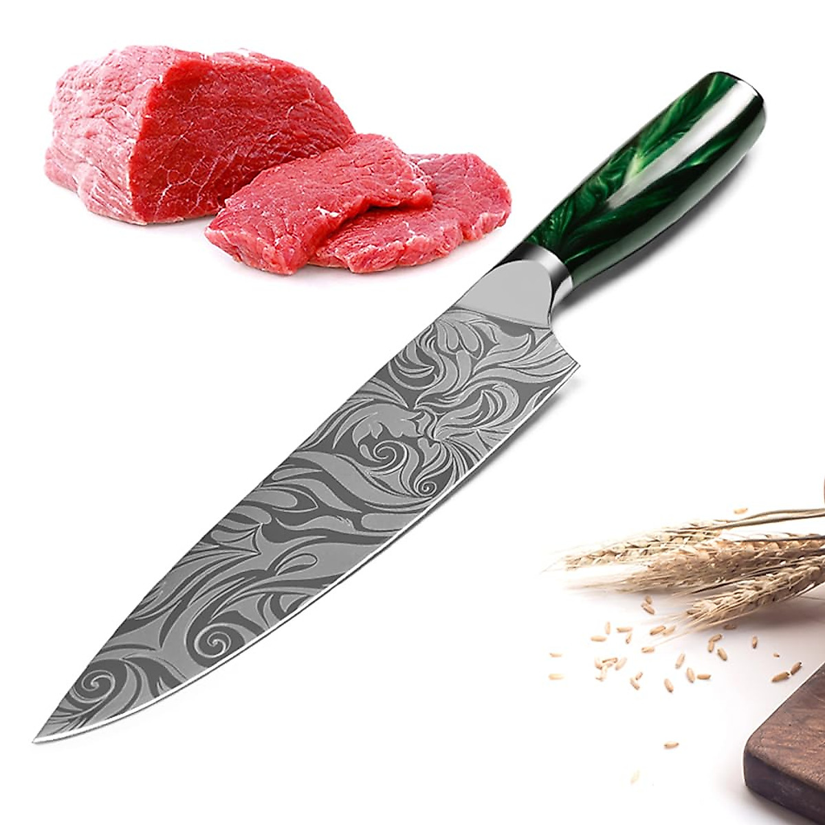 CHEN-KE 8-inch Chef's Knife - Home and Restaurant Cooking Knife - Japanese Steel - Super Sharp Stainless Steel - Peeling Knife - Kitchen Essential for Cutting Meat - Professional Sashimi Knife