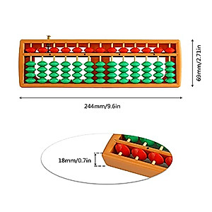Larcele Bead Arithmetic Counting Abacus with Reset Button School Supplies for Children,13 Column SP-02 (Yellow 3)