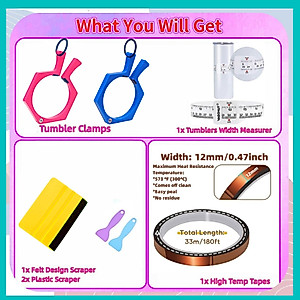 WAQONUY Pinch Perfect Tumbler Clamp Clip,Sublimation Tumblers Pinch,for 20 Oz Sublimation Blanks Tumblers Pinch Perfect Clamp for Sublimation Paper and Glass Supplies (Light Blue)