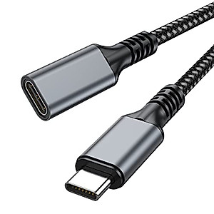 USB C Extension Cable 6FT, Type C Extender Cord USB 3.1(10Gbps) Male to Female Extension Cable Charging & Sync Compatible for MacBook Pro/Air, Nintendo Switch, Laptop, Tablet and Mobile Phone-Grey