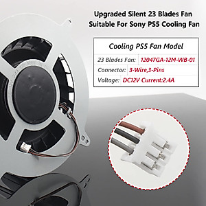 Internal Cooling Fan Replacement for Sony Playstation 5 PS5 23 Blades Fan 17 Blades Fan Cooler PS5 CPU Cooling Fan with T8 Screwdriver