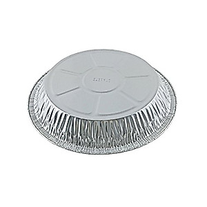 PACTOGO 9" Aluminum Foil Pie Pans 1 1/4" Extra Deep with Clear Dome Lids - Made in USA Disposable Tins (Pack of 10 Sets)