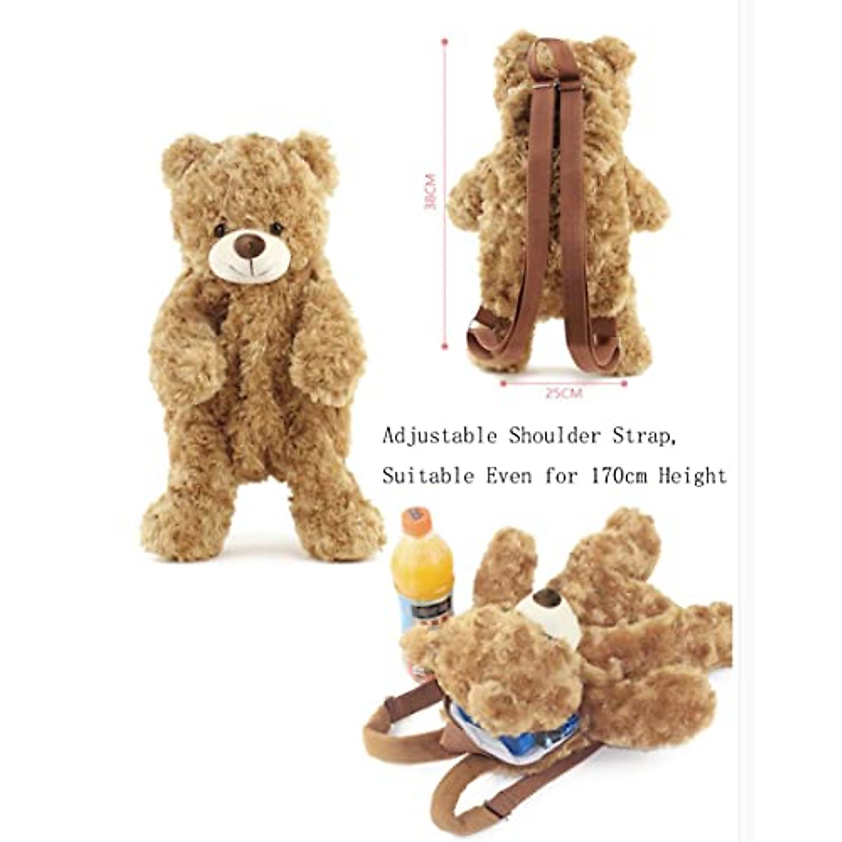 XMiniLife Cute Plush Animal Teddy Bear Rabbit Backpack Bunny Backpack with Adjustable Straps