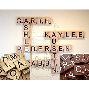 Scrabble 4 x 4 Tiles, Wooden Wall Ready to Hang Tiles, Wall Decor, Farmhouse Style, Scrabble Pieces, Personalized Sign, Wooden Letters