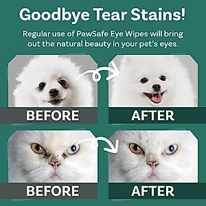 Pet Eye Wipes, Natural Tear Stain Remover for Dogs and Cats, 100 Pre-Soaked Eye Cleaner Wipes, Plant-Based for Gentle Cleaning, Brightens & Removes Dirt on Eyes, Ears and Face