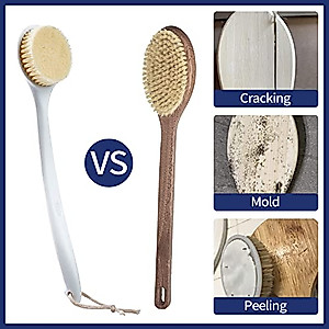 Back Brush Long Handle for Shower, Never Mold Shower Back Brush Back Scrubber for Shower,Back Brush for Shower for for Men & Women(White)