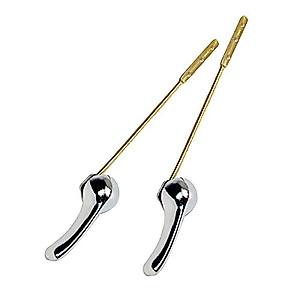 HIGHCRAFT 5335-4 Replacement Toilet Tank Flush Lever Handle with Metal Nut Chrome Pack of 2