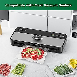 FRESKO Vacuum Sealer Bags Rolls 2 Packs 11" x 20', Commercial Grade Seal a Meal Bags for Storage Food and Sous Vide, BPA Free, Heavy Duty Customized Size Freezer Bags for Vacuum Sealer