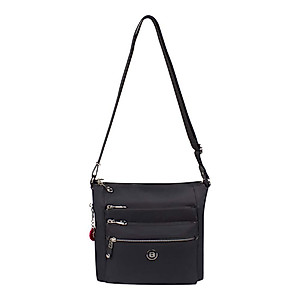 BESIDE-U Buena RFID Guarded Zip Pocket Medium Travel Crossbody in Black