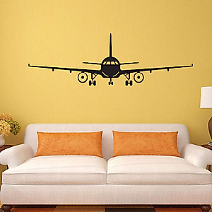 MAKLYER Airplane Wall Stickers DIY Airplane Wall Stickers Boys Art Decorative Wallpaper Biplane Silhouette Stickers Suitable for Families Children's Rooms Gifts for Boys