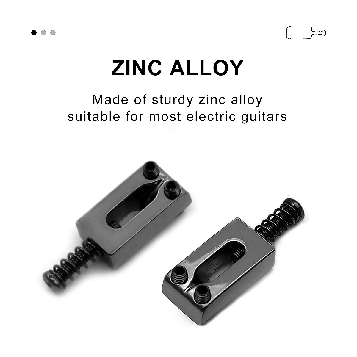 SAPHUE Guitar Bridge Saddle with Spring Screws Wrench Tremolo for Fender Strat Stratocaster Tele Telecaster Electric Guitar Replacement Parts Accessories 6Pcs Bridge Saddles（Black）