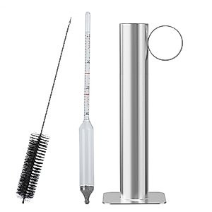 Maple Syrup Hydrometer Test Cup kit, Measures Sugar Content in The Syrup, Stainless Steel Maple Syrup Equipment, Design for Maple Syrup Supplies, Easy to Read and Accurate, with Cleaning Brush