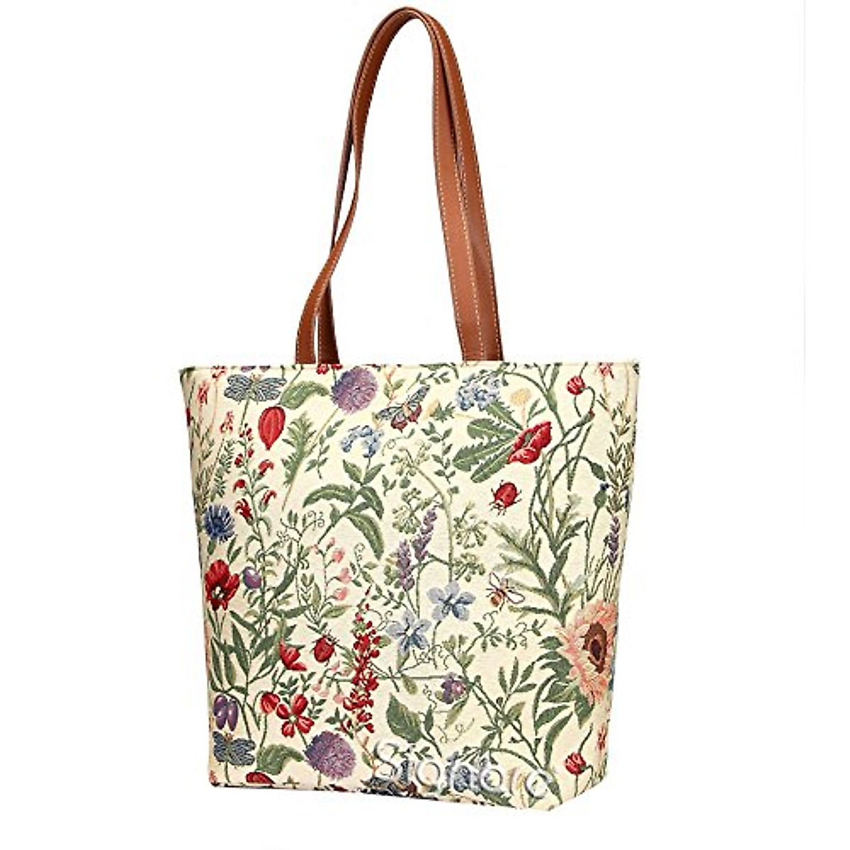 Signare Tapestry Shoulder Bag Tote Bag for Women with Sunflower Butterfly Dragonfly (SHOU-MGD)