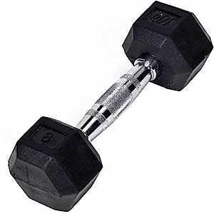 JFIT Rubber Hex Dumbbells, Single, 8 LB