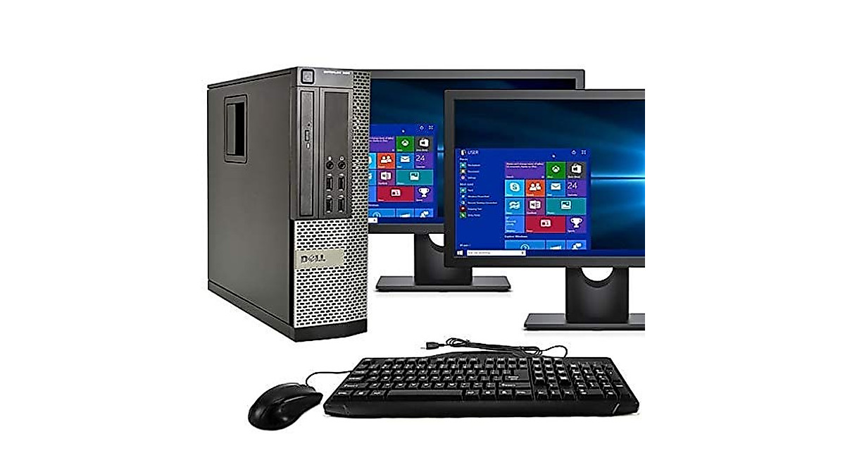 Renewed Dell Optiplex 790 i5 PC with Dual 22" Monitors