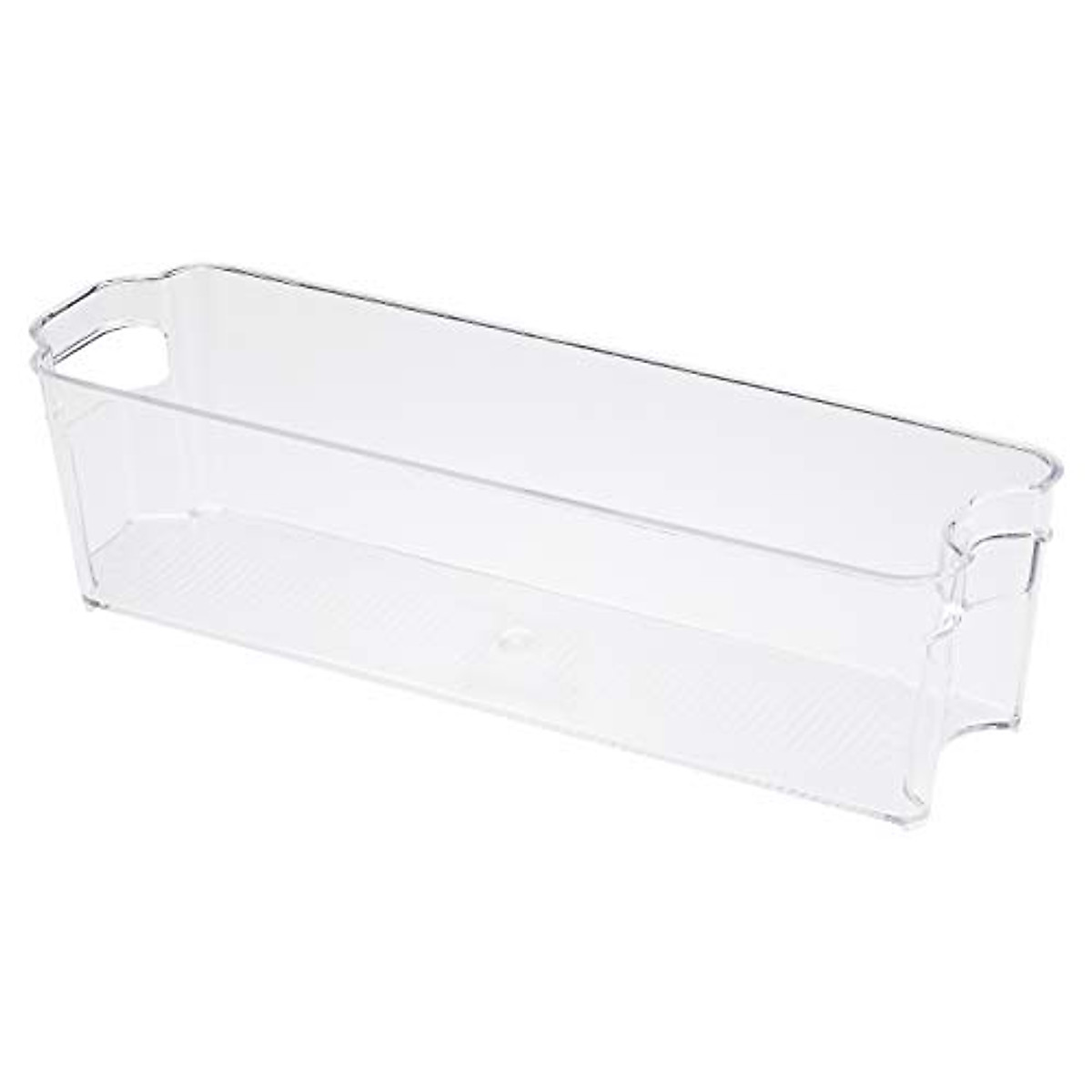 Amazon Basics Plastic Fridge Storage Bin - Narrow (2-Pack), White