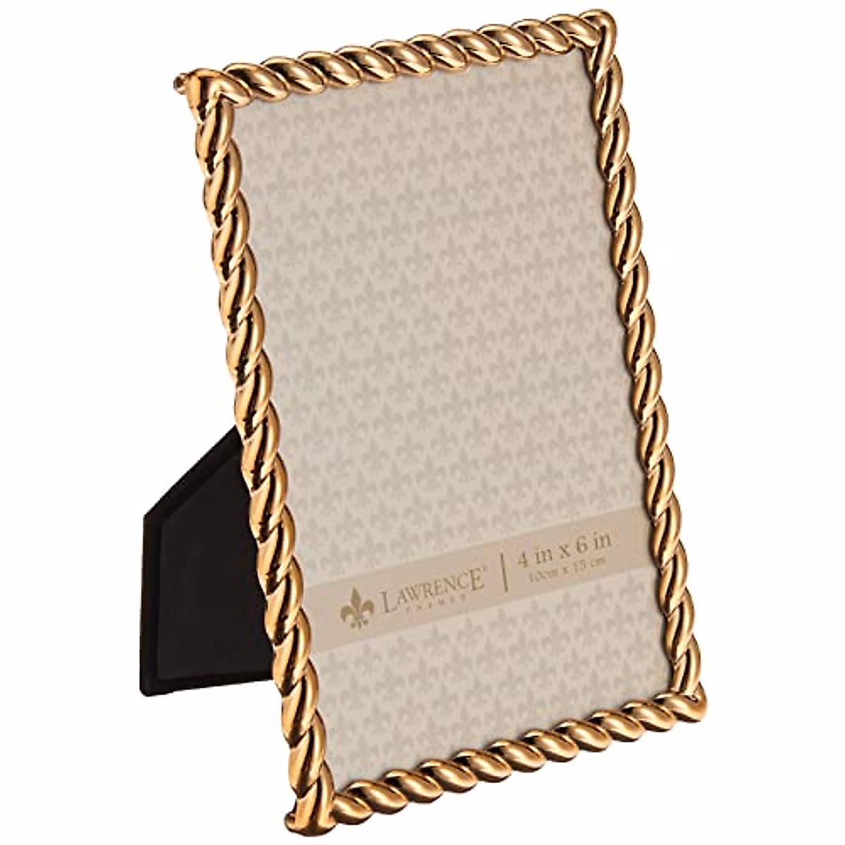 Lawrence Frames Rope Design Metal Frame, 4x6, Gold